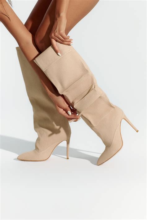 Cargo Pocket Heeled Boots Naked Wardrobe