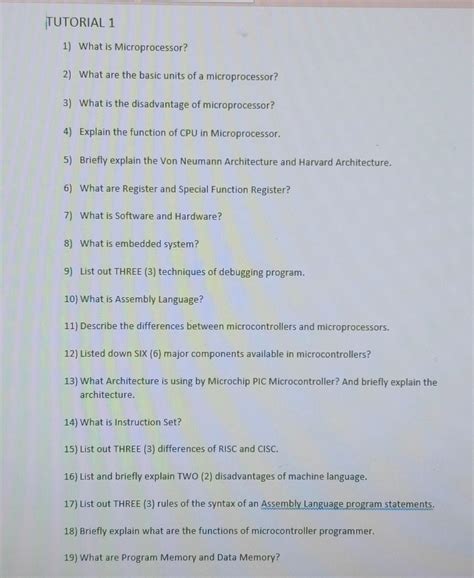Solved 1 What Is Microprocessor 2 What Are The Basic