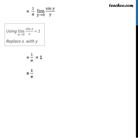 Ex 12 1 15 Evalaute Lim X Pi Sin Pi X Pi Pi X
