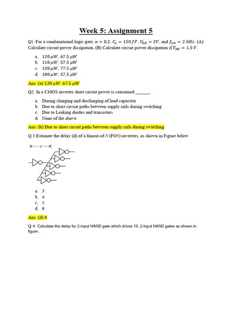 Assignment 5 Microelectronics Devices To Circuits Pdf Cmos Logic Gate