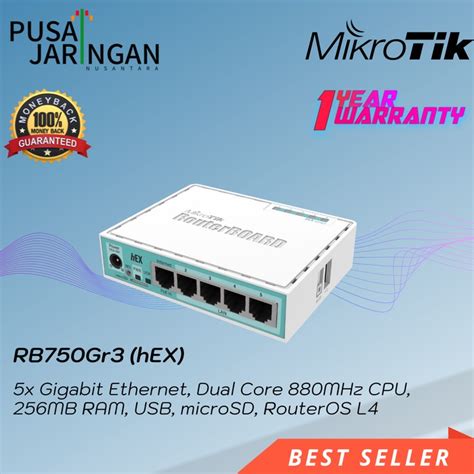 Jual Mikrotik Rb750gr3 Hex 5 Port Gigabit Ethernet Dual Core Shopee Indonesia