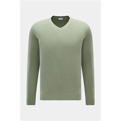 Von Braun Cashmere V Neck Pullover Salbei Braun Hamburg