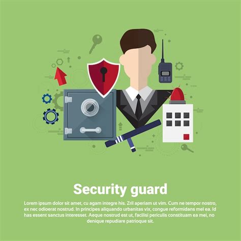 Premium Vector Guard Security Protection Insurance Web Banner Flat