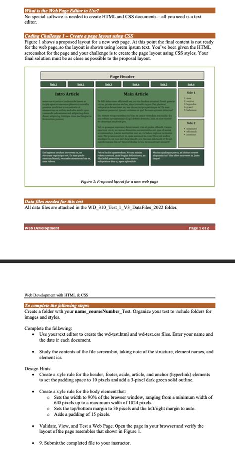 Solved What Is The Web Page Editor To Use No Special Chegg