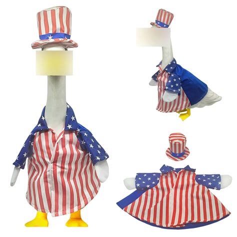 Darzheoy 4th Of July Goose Outfit Set Patriotic Lawn Porch Goose