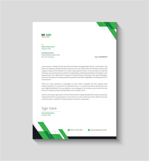 Business Letterhead Letterhead Template With Various Colors