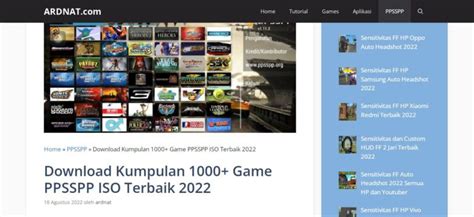 10 Rekomendasi Situs Download Game PPSSPP Terlengkap