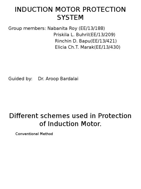 Induction Motor Protection System Pdf