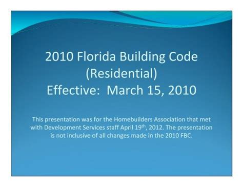 2010 Florida Building Code Residential Santa Rosa County