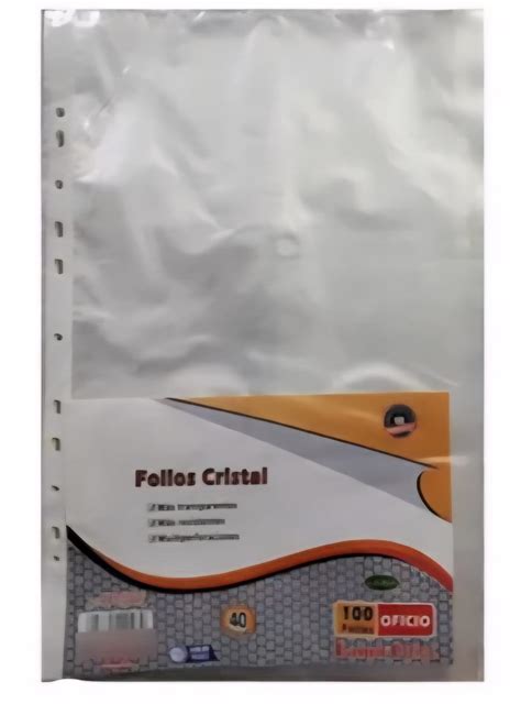Folio Plastico Oficio X 100 Papel Mania