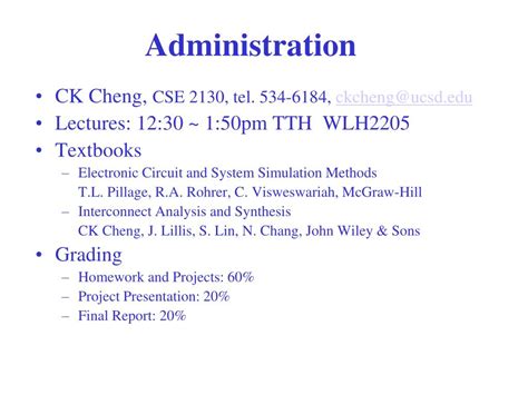 Ppt Cse245 Computer Aided Circuit Simulation And Verification