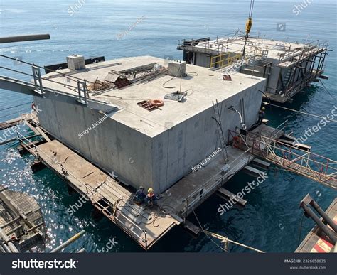 Mooring Dolphin Construction New Jetty Thailand Foto Stock 2326058635