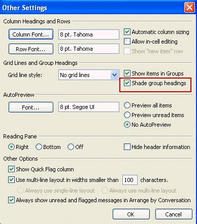 Tip Group Header Format Outlook Tips