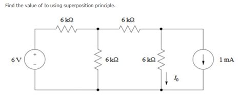 solved find the value of io using superposition principle