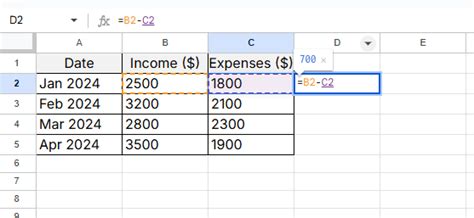 如何在excel中進行減法：初學者逐步指南 Excelmatic