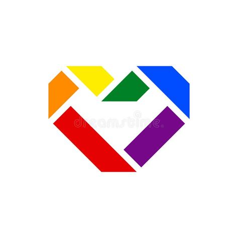 Symbol Heart With Polysexual Flag Lgbt Pride Stock Vector