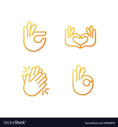 Body Language Signals Pixel Perfect Gradient Vector Image