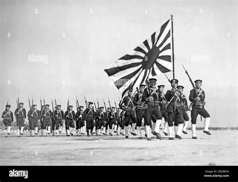 Japanese Flag During Ww2 Black And White