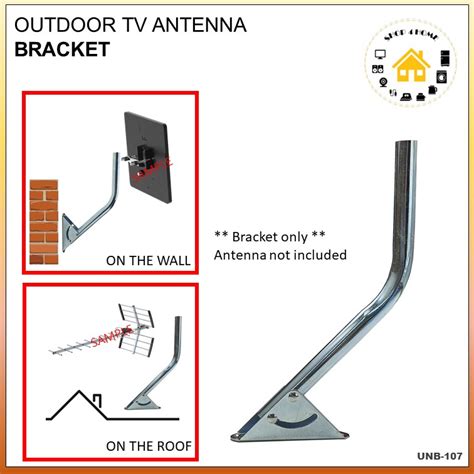 Universal Antenna Bracket L Shape Tapak Tiang Aerial Pipe Batang Ariel