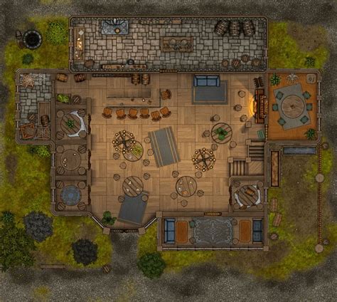 Descent Into Avernus Elfsong Tavern Dnd Tavern Map