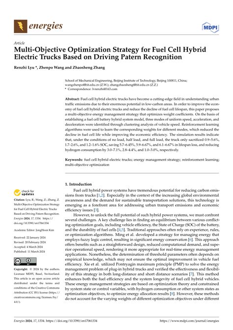 Pdf Multi Objective Optimization Strategy For Fuel Cell Hybrid