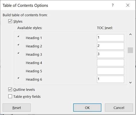 Appendix Example Word Document
