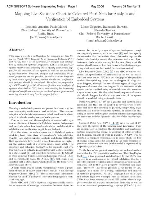 Pdf A Methodology For Software Synthesis Of Embedded Real Time Systems Based On Tpn And Lsc
