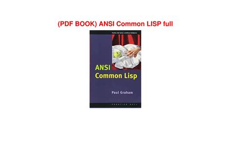 Ppt Pdf Book Ansi Common Lisp Full Powerpoint Presentation Free
