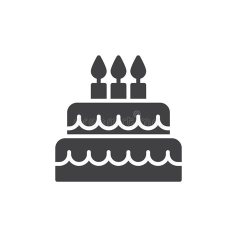 Birthday Cake Icon Vector Filled Flat Sign Solid Pictogram Isolated On White Stock Vector