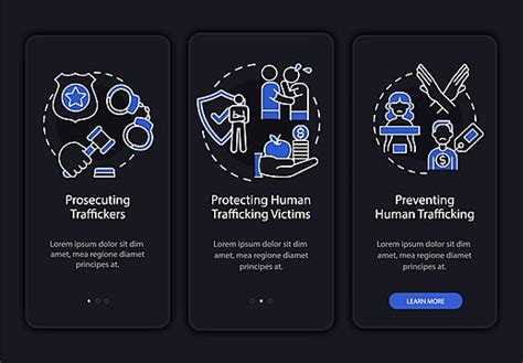 Human Trafficking Types Dark Onboarding Mobile App Page Screen Brochure Template Download On Pngtree