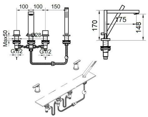 Eclipse 4 Hole Bath Shower Mixer Uk