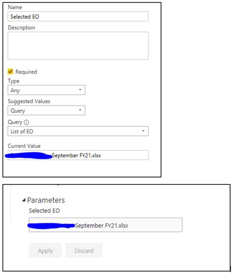 power bi online dataset with parameter from list query r powerbi