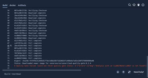 Error Quality Gate Failed Could Not Fetch Quality Gate Status B{errors [{msg Analysis