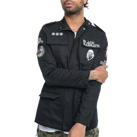 Full Zip Black Cotton Sabbath Army Jacket
