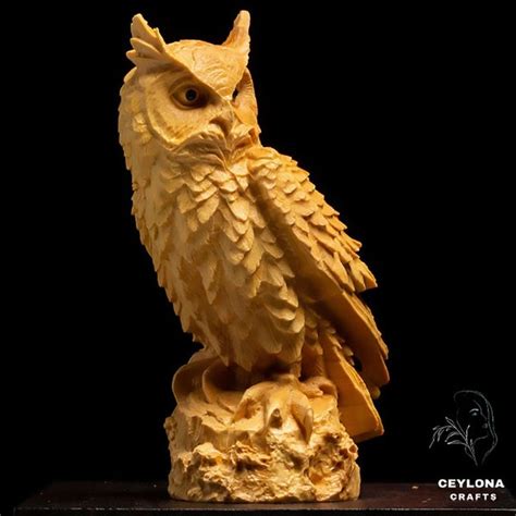 Carved Wood Owl Etsy