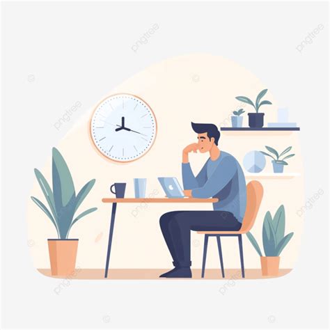Break Time Illustration In Minimal Style Time Coffee Break Png