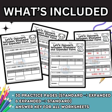 Standard And Expanded Form Worksheets 3rd Grade Place Value Activities