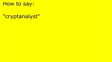 How To Pronounce Cryptanalyst Youtube