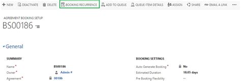 configure booking recurrence pattern based on custom optionset