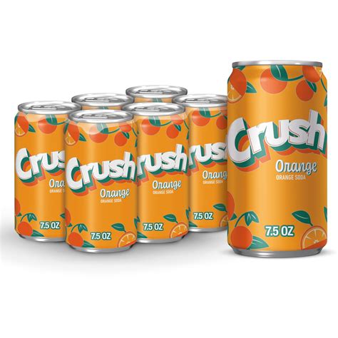 Crush Variety Caffeine Free Orange Soda Pop 75 Fl Oz 6 Pack Cans