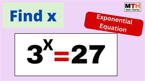3 X 27 Solve The Exponential Equation Youtube