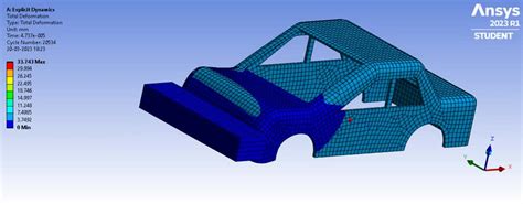 Khursheed Alam On Linkedin Explicit Dynamics Anlysis Car Crash Analysis For A Velocity Of