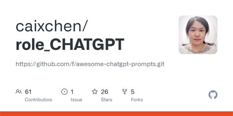 github caixchen role chatgpt f awesome chatgpt prompts git