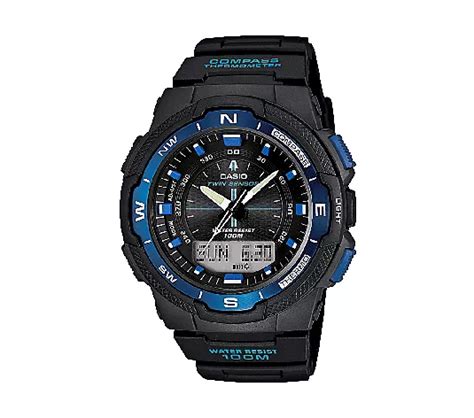 Casio Mens Twin Sensor Analog Digital Blue Acc Ented Watch