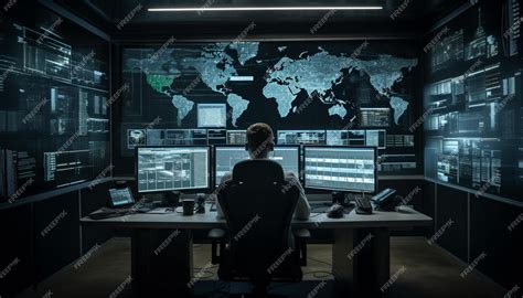 Premium Ai Image Young Businessman Sitting At Desk Typing On Computer