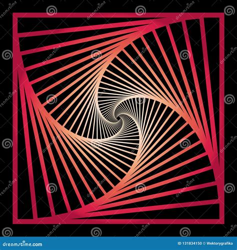 Inward Concentric Rotating Spirally Squares Abstract Geometric