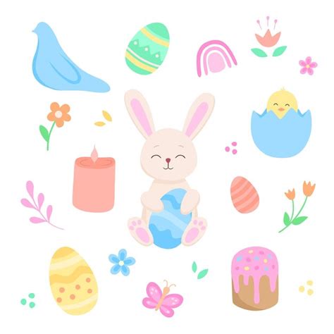 Premium Vector Flat Easter Element Collection