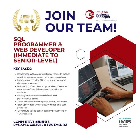 We Are Hiring Sql Programmer And Web Developer Intuitive Business Concepts