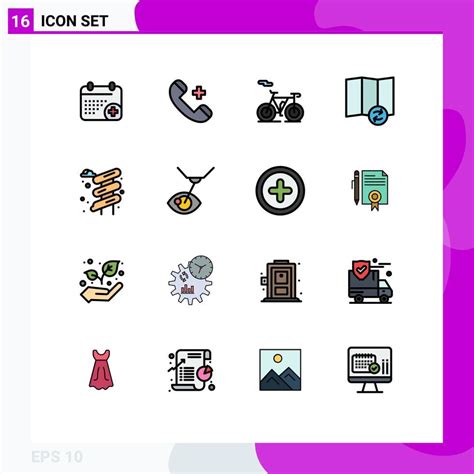 Set Of 16 Vector Flat Color Filled Lines On Grid For Park Slider Delete Synchronize Map Editable