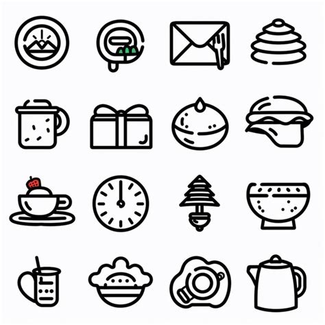 Line Art Vector Icon Set Premium Ai Generated Image
